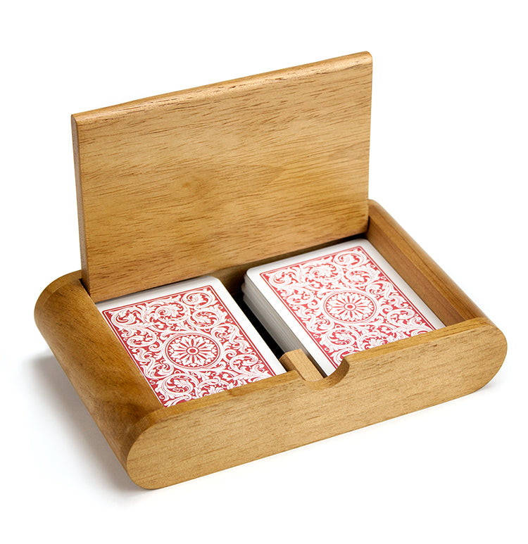 Two Deck Wooden Card Box – chipcave