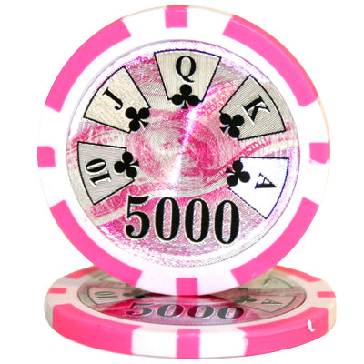 Pink Ben Franklin Poker Chips - $5,000 – chipcave